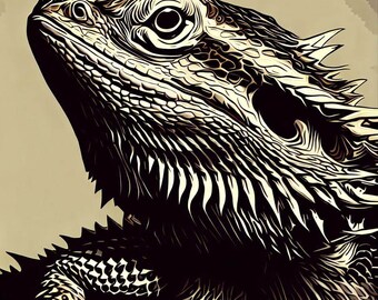 Bearded Dragon Cowboy Digital Print - Etsy