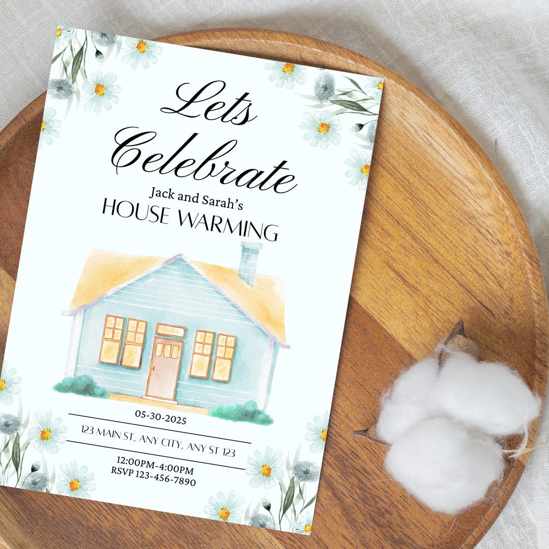 Editable Housewarming Invitation | Cozy Home Party Invite Template ...