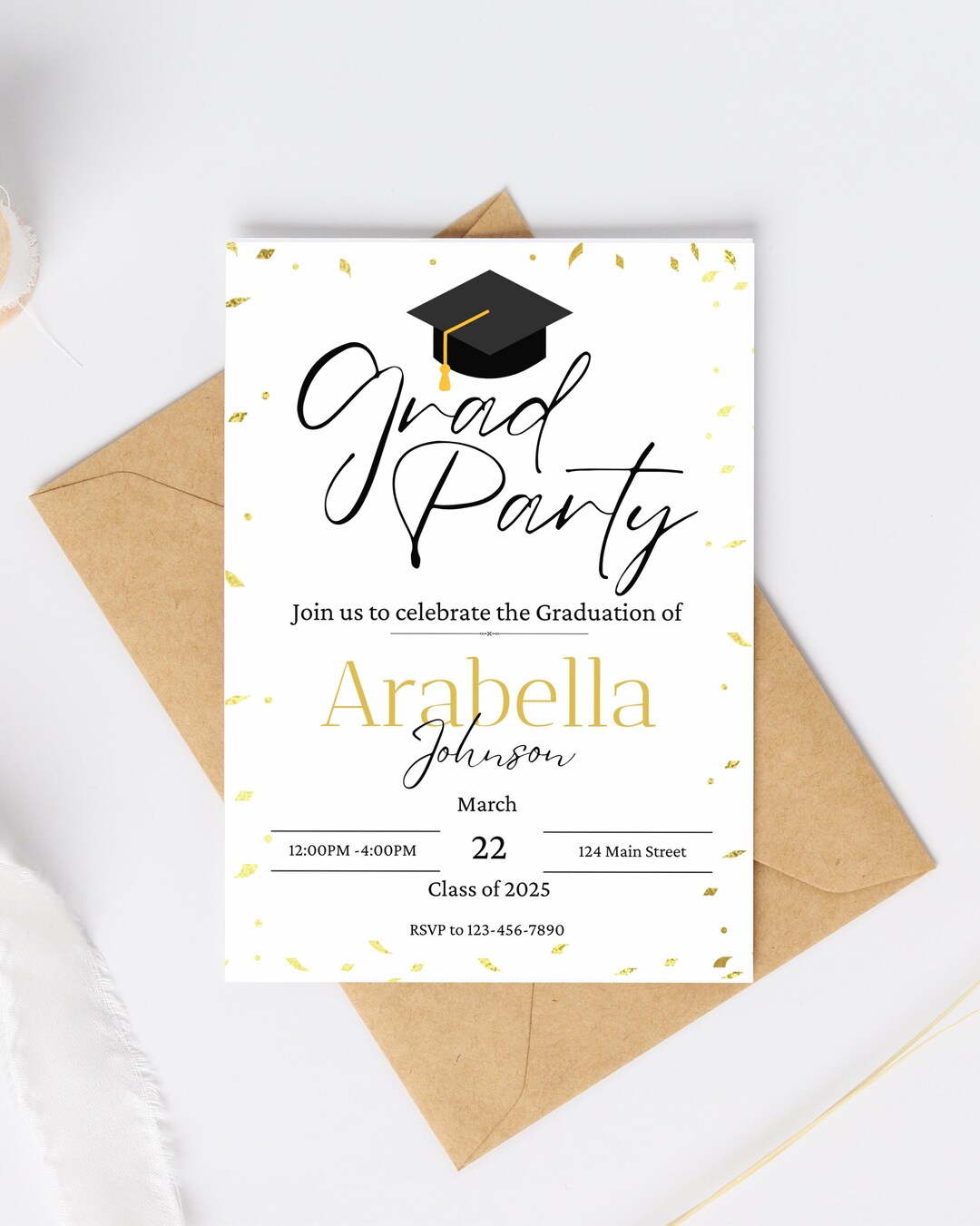 Editable Graduation Party Invitation 2025 | Instant Download Canva ...