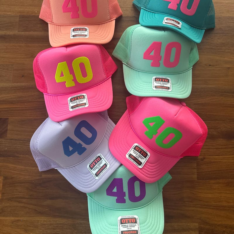 40th Neon Hats - Etsy