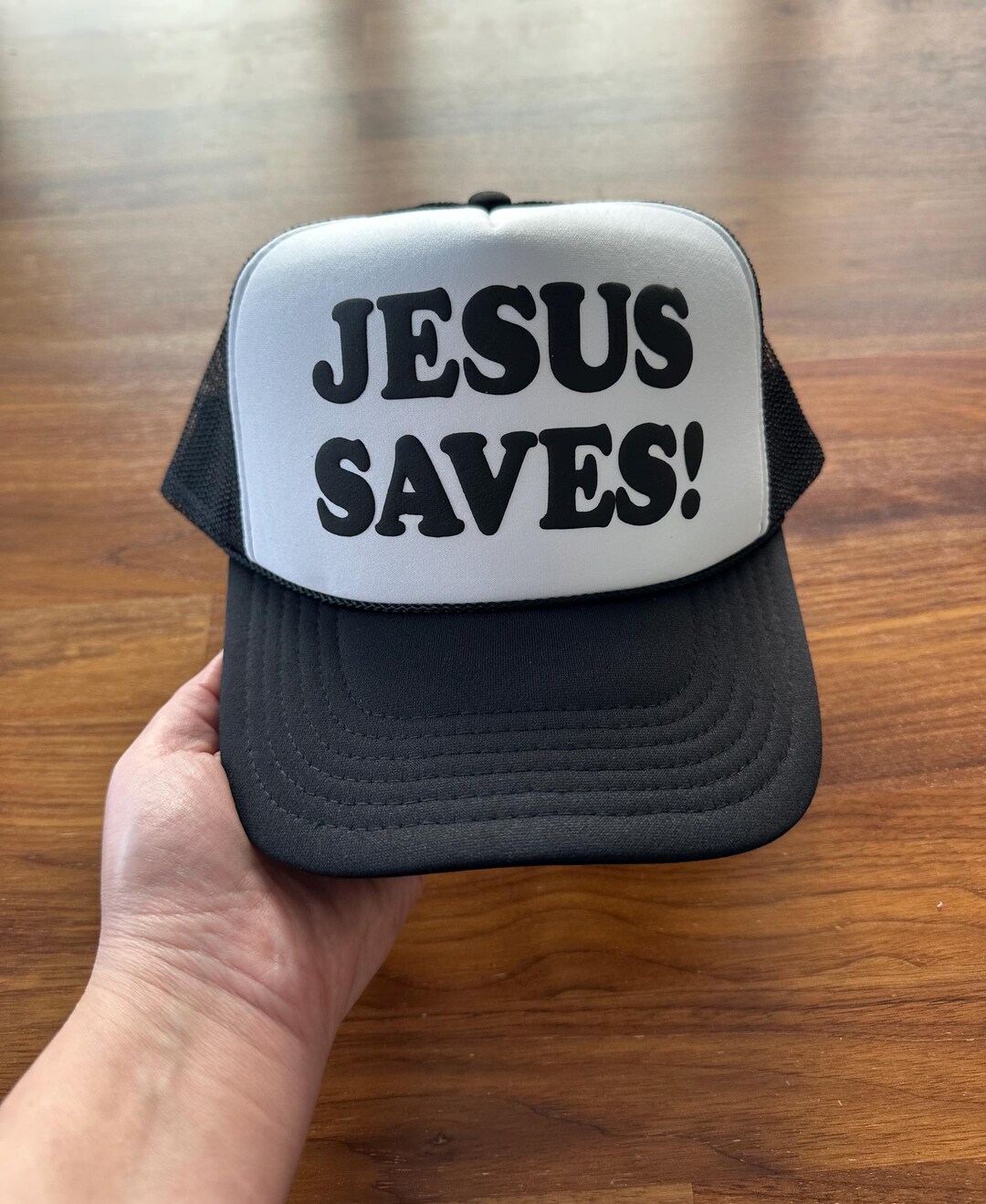 Jesus Saves Puff Trucker Hat, Jesus Saves Custom Trucker Hat, Jesus ...
