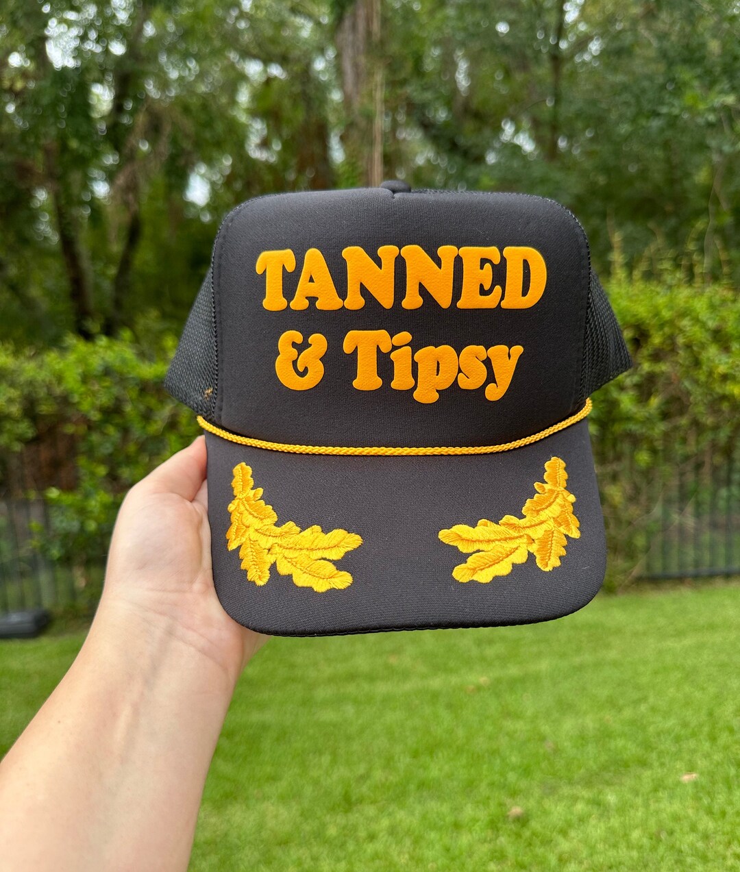 Tanned & Tipsy Custom Trucker Hat, Tanned and Tipsy Custom Trucker Hat ...
