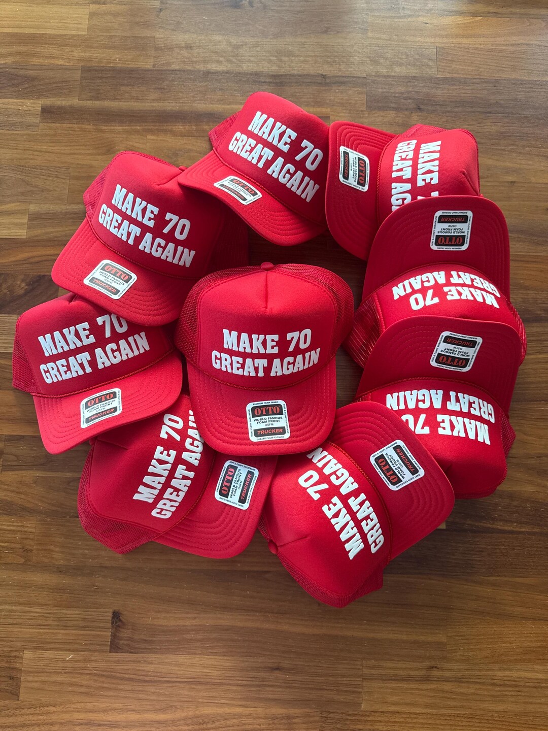 Make 70 Great Again Hat, 70th Birthday Puff Print Trucker Hats, Make ...