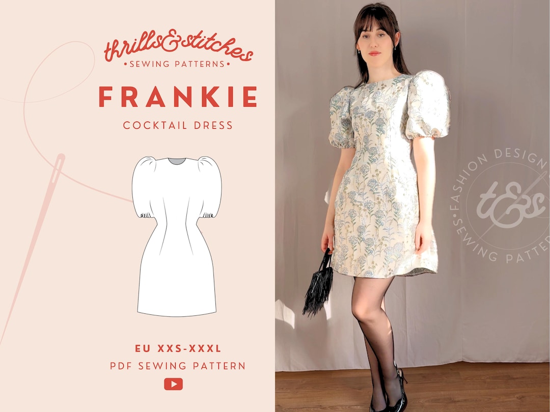 Frankie Party Mini Shift Dress | Digital PDF Sewing Pattern | European ...