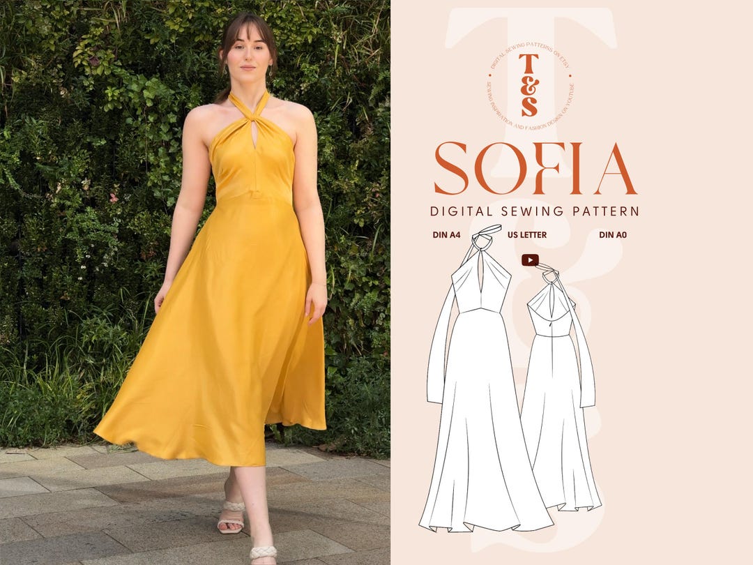 Sofia Twist Top With Flowy Midi Skirt Perfect Occasion Dress Digital ...