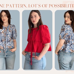 Poppy 2-in-1 Peplum Blouse Beginner Friendly | Two Sleeve Options ...