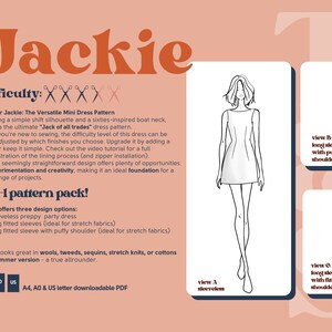 Jackie 3-in-1 Perfect Party Shift Dress PDF Sewing Pattern With Sleeve ...