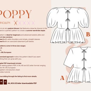 Poppy 2-in-1 Peplum Blouse Beginner Friendly | Two Sleeve Options ...