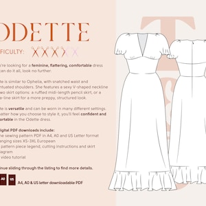 Odette 2-in-1 Perfect Occasion and Party Dress | Digital PDF Sewing ...