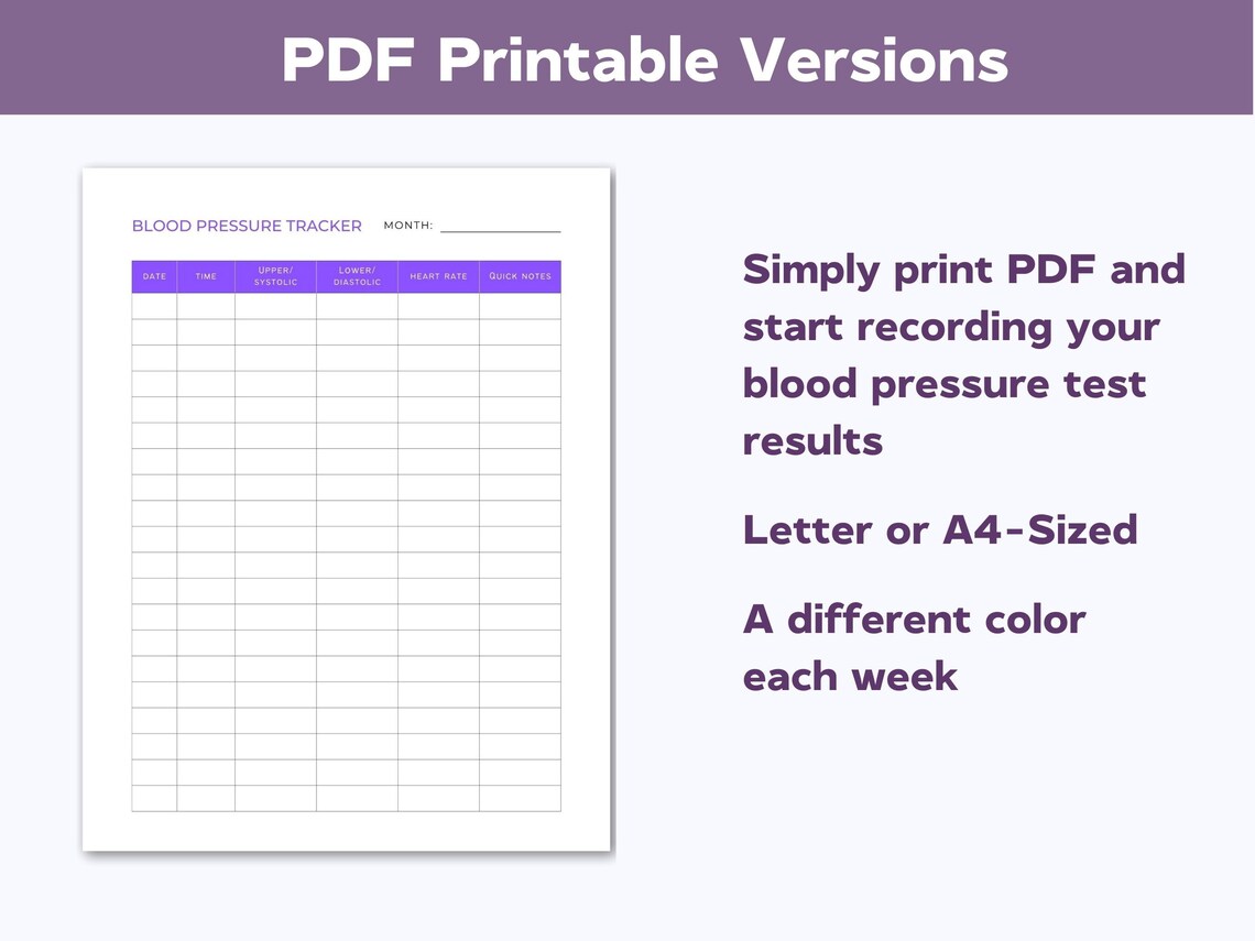 Blood Pressure Log Printable Template, Editable Blood Pressure Chart ...
