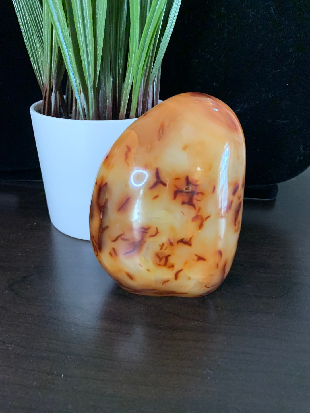Large Carnelian Dendritic Agate Free Form, Carnelian Agate Free Form ...