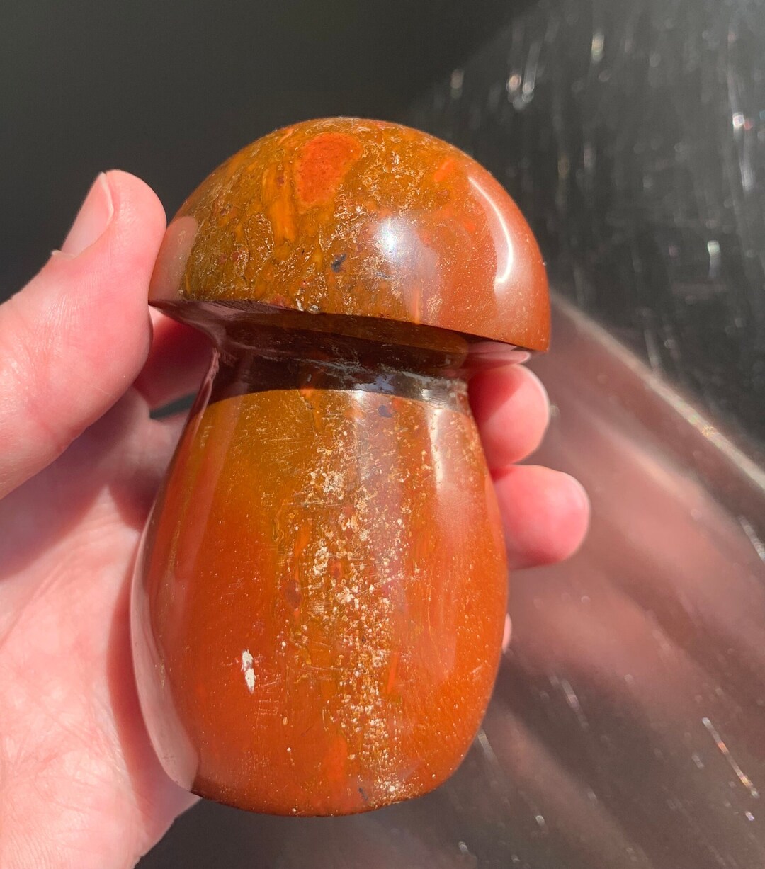 Large Red Jasper Mushroom - Big Ocean Jasper Mushroom - Autumn Red ...