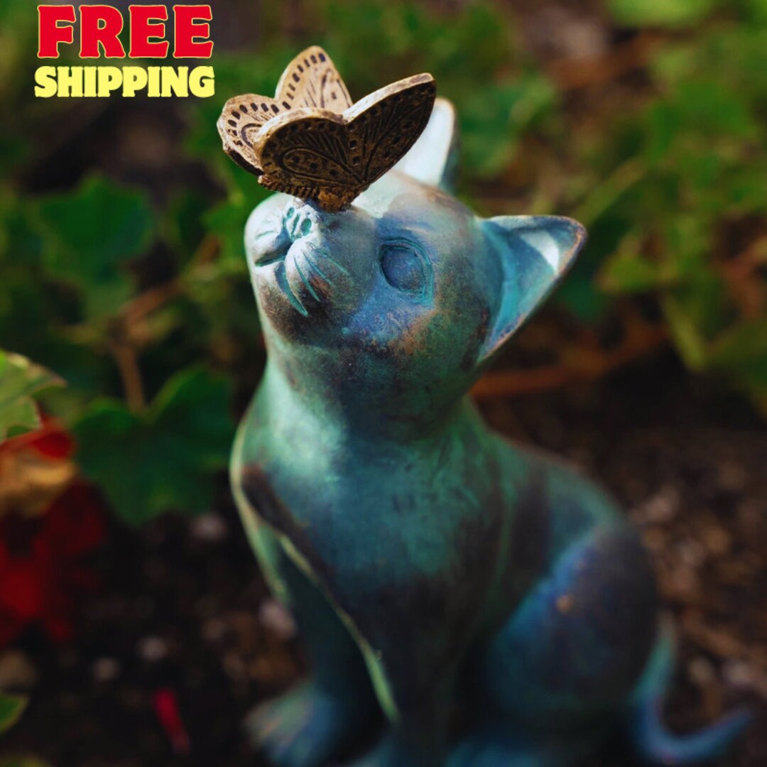 Cat Statuebutterfly Decorgarden Statuesindoor Home Decorbutterfly ...