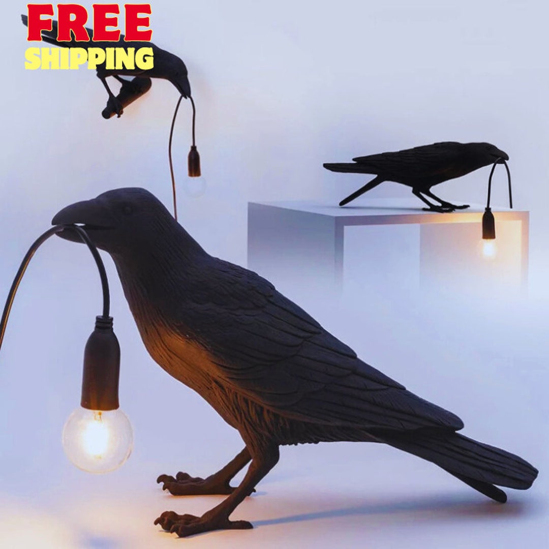 Raven Night Lamp Birds Led Bulb Bedside Lamp Crow Lamp Unique Design ...