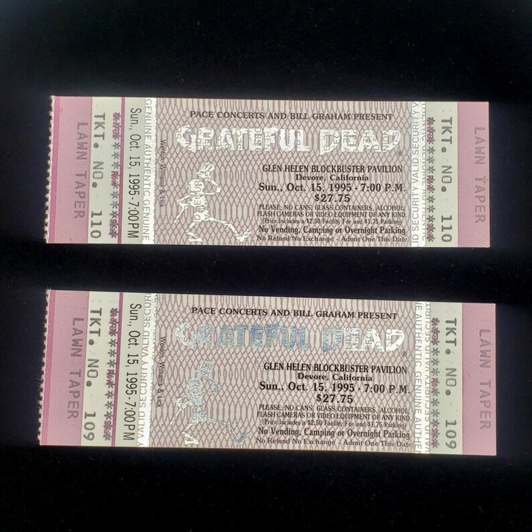 RARE GRATEFUL DEAD Concert Taper Tickets Fall 1995 Unused Grateful Dead ...