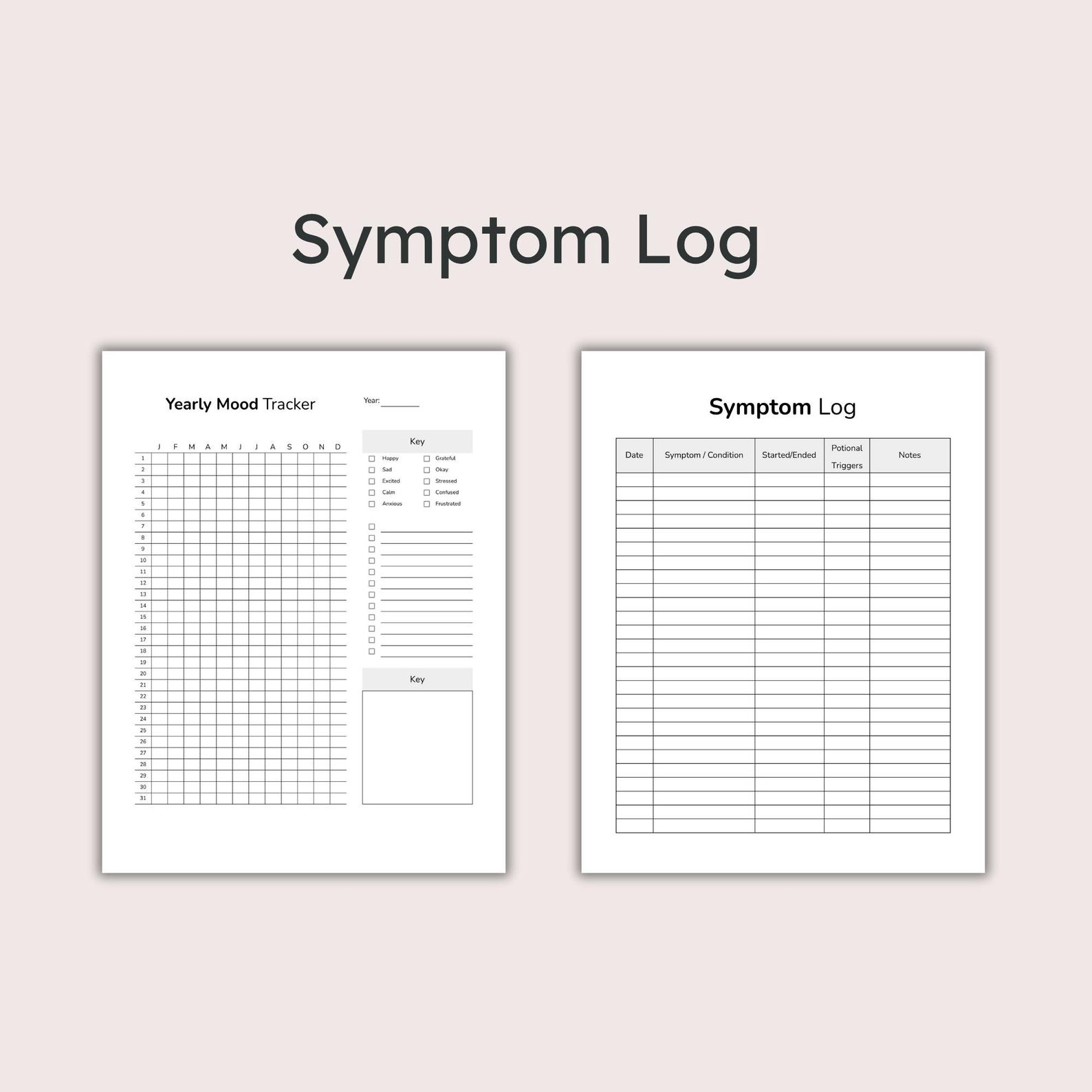 Editable Symptom Tracker Template, Daily Health Log (printable) - Etsy