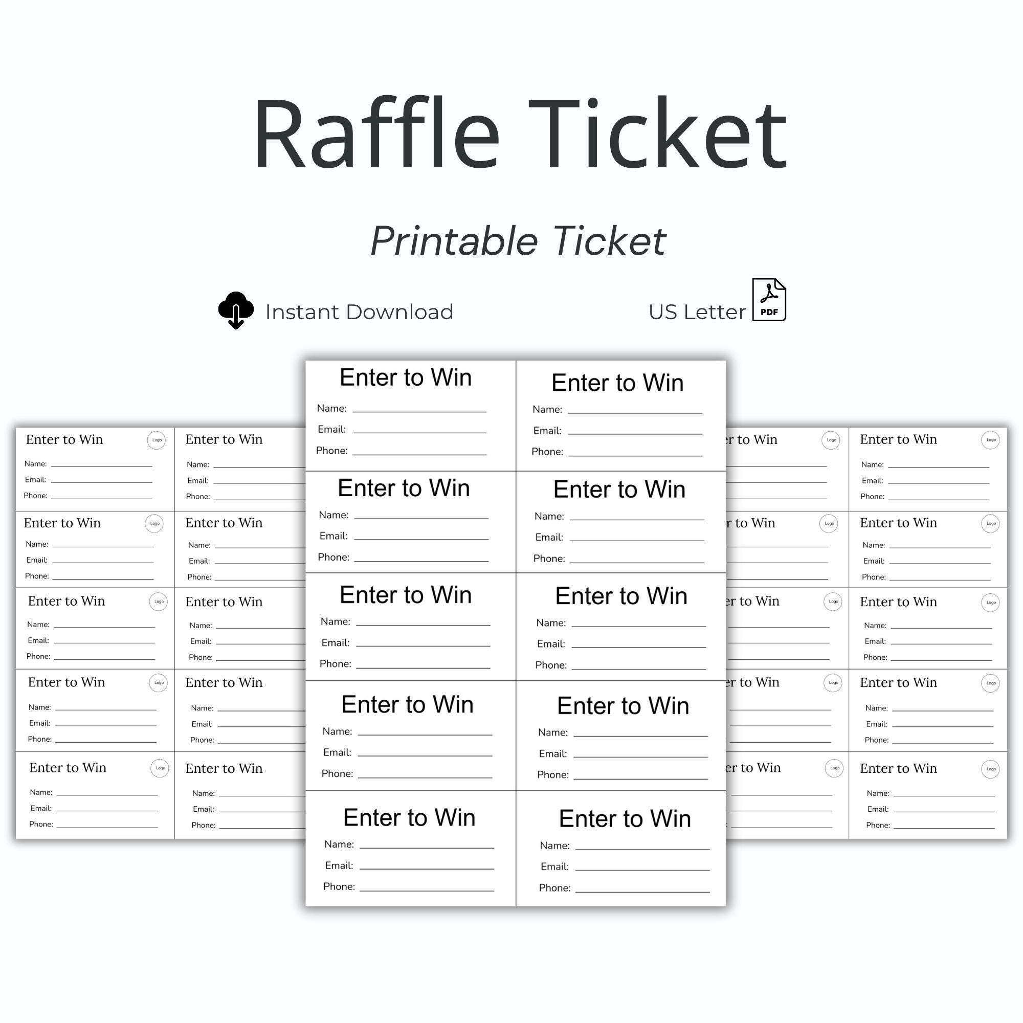 Editable Raffle Ticket Template, Printable Event Ticket (canva) - Etsy