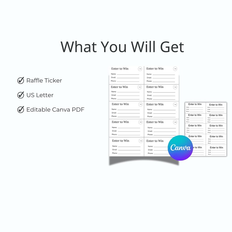 Editable Raffle Ticket Template, Enter to Win Tickets, Raffle Entry ...