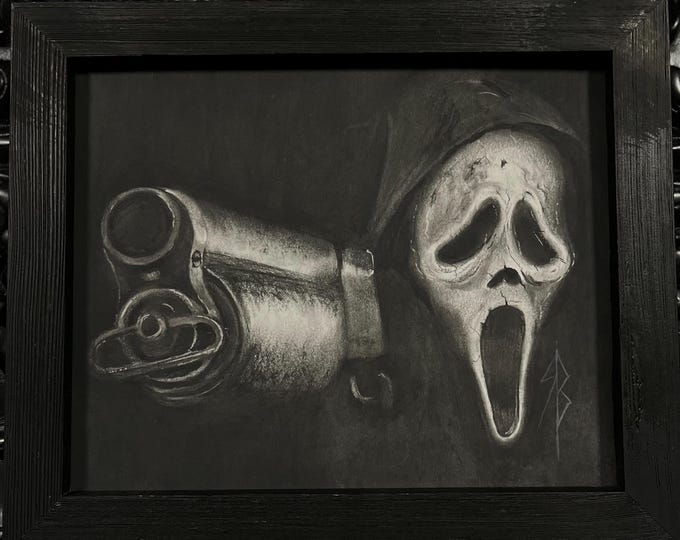 ORIGINAL ghostface Portrait Framed Wall Art 10x8 Original Handmade ...