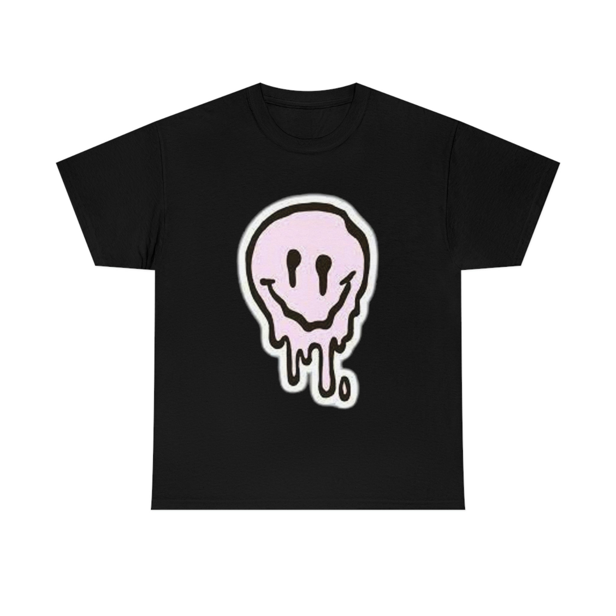 Drippy Smiley Face Cotton Tee-shirt - Etsy