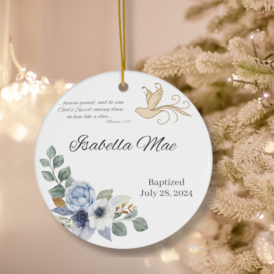Customized Baptism Christmas Ornament / Personalized Gift for Godparent ...