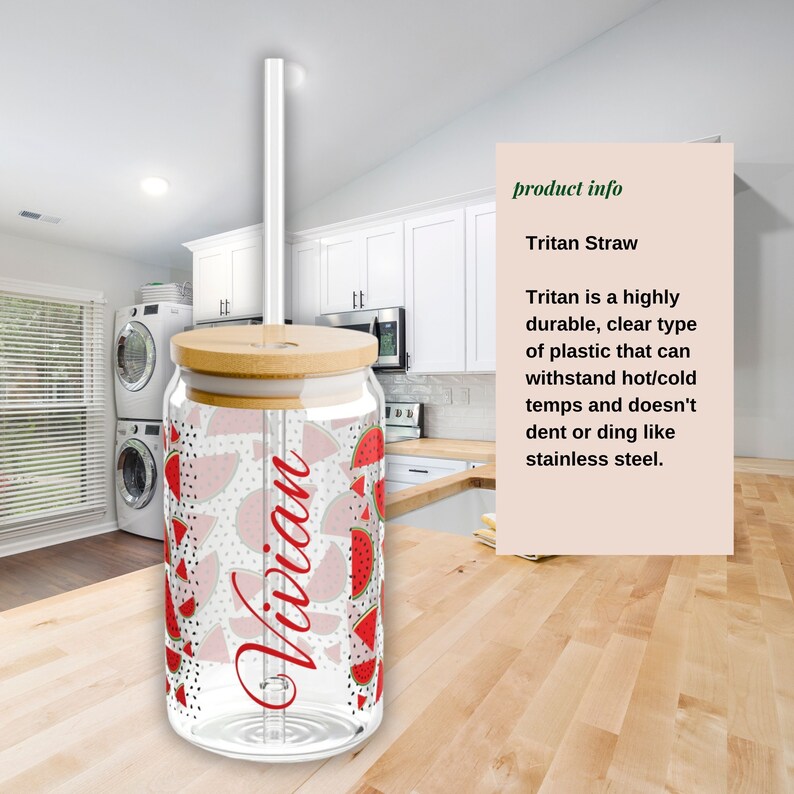 Beer Can Glass Custom Watermelon Design Soda Can Glass Personalized Fun ...