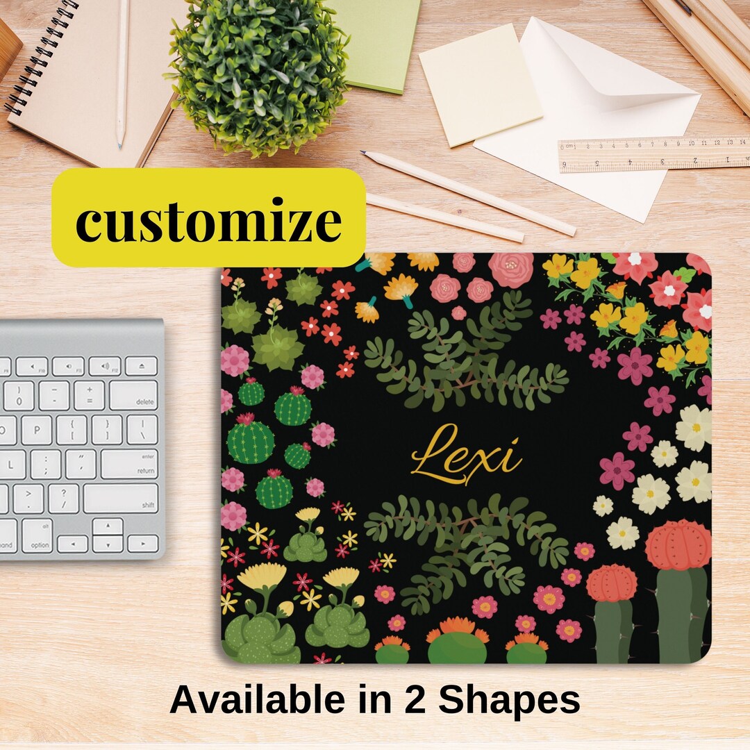 Desert Floral Mouse Pad Personalized // Custom Cactus Design Desk ...