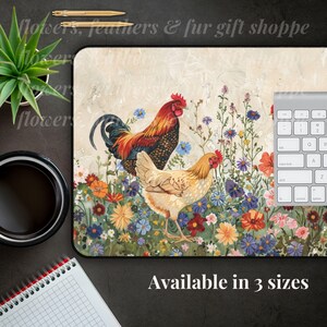 Chicken Desk Mat Office Art Farm Animal Mouse Pad Office Work ...