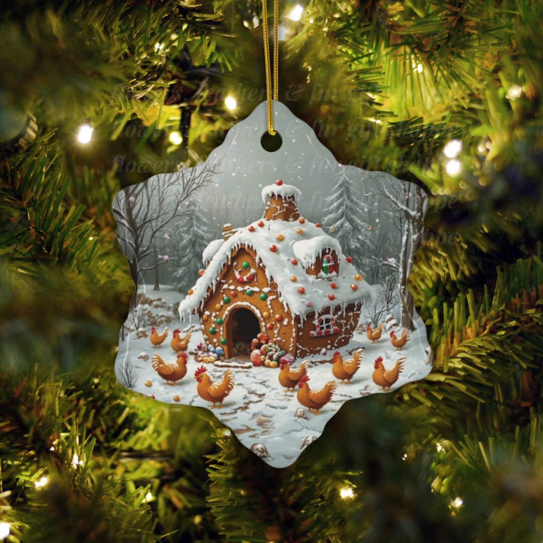 Gingerbread Chicken Coop Christmas Ornament for Chicken Lovers Xmas ...