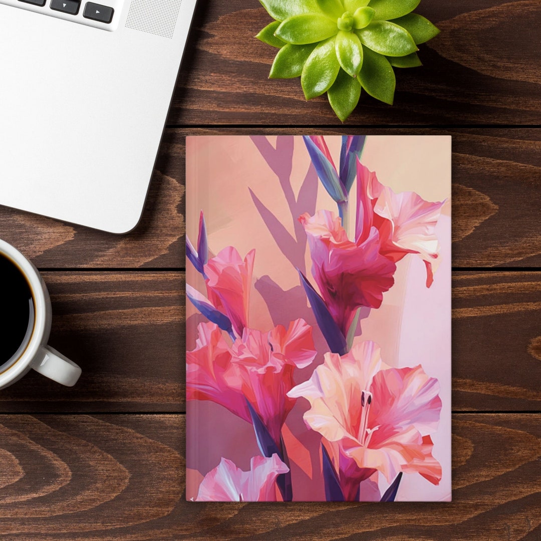 Gladiola August Birth Month Flower Hardcover Writing Journal // Gardner ...