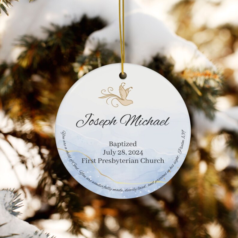 Custom Boy Baptism Ornament Keepsake Gift Personalized Christening ...