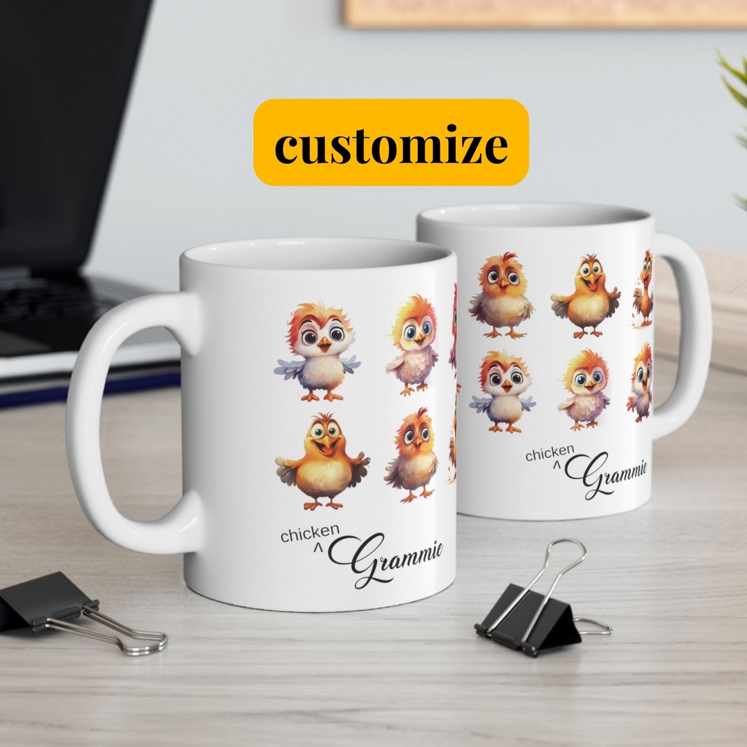 Personalized Funny Chicken Grandma Coffee Mug // Customized Grandparent ...