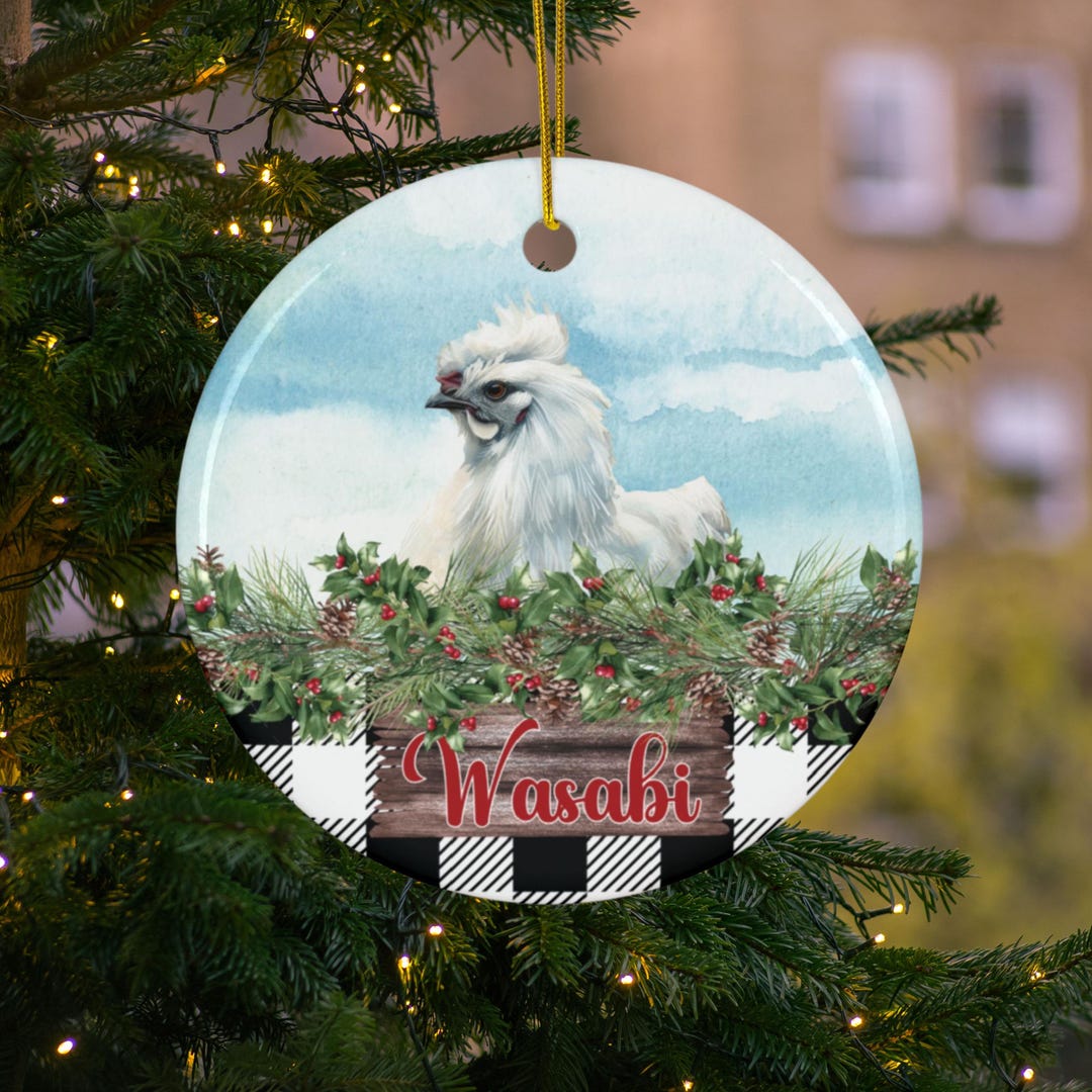 Silkie Chicken Christmas Ornament Custom // Personalized Chicken Mama ...