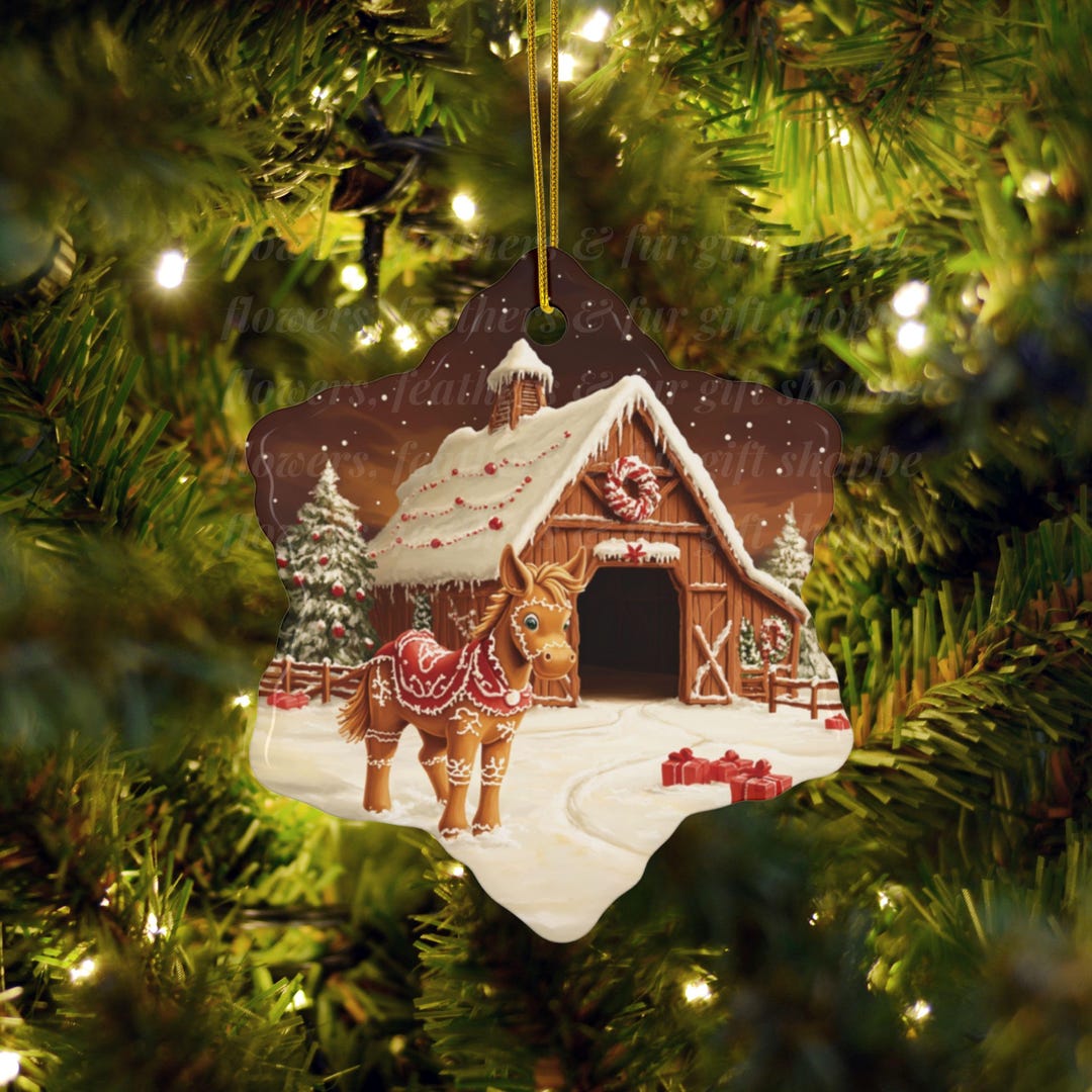 Gingerbread Donkey Christmas Ornament Donkey Lover Snowflake Shape ...