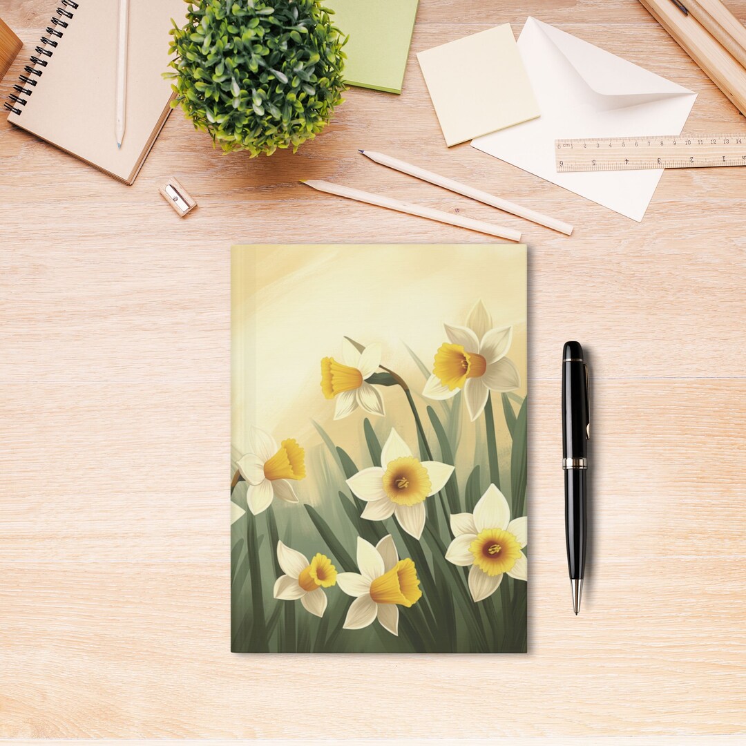 Daffodil March Birth Month Flower Hardcover Writing Journal // Gardner ...