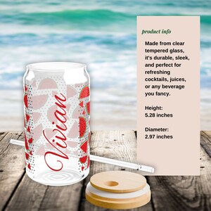 Beer Can Glass Custom Watermelon Design Soda Can Glass Personalized Fun ...