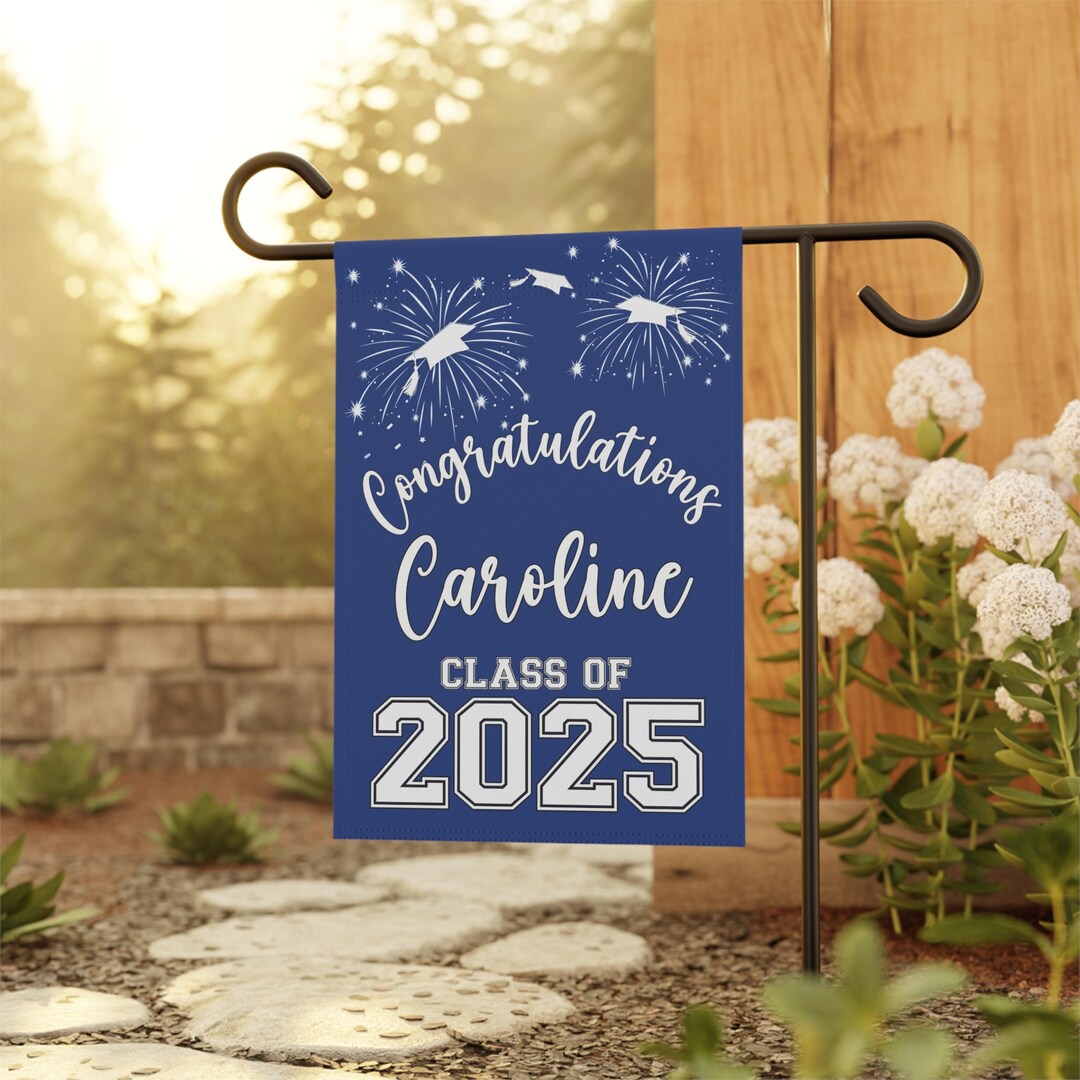 Custom Graduation Senior Flag Class of 2025 Personalized Garden Sign ...