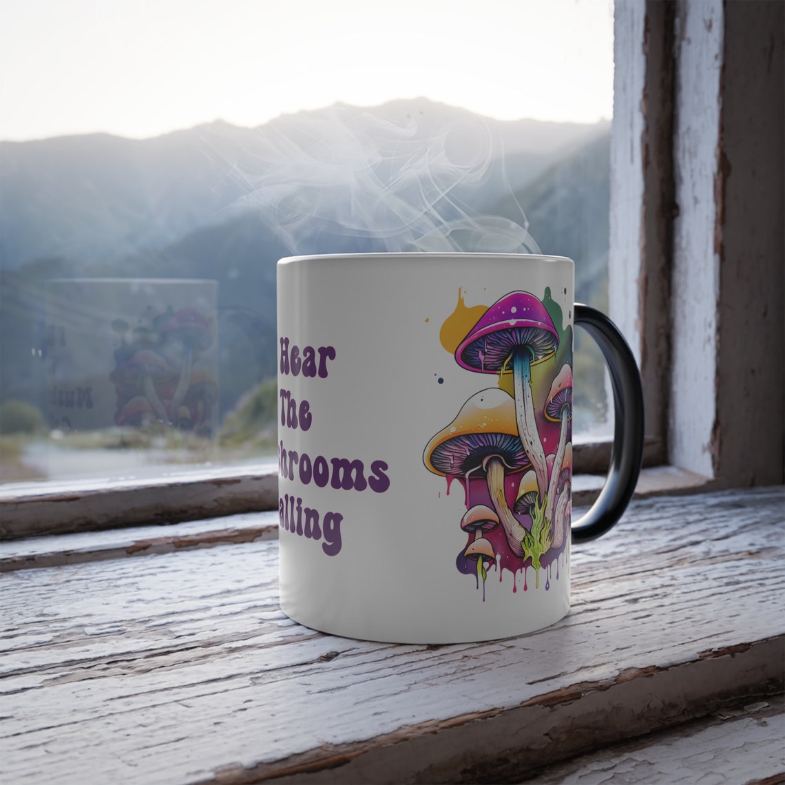Groovy Mushroom Color Changing Coffee Mug // Magic Morphing Mug ...