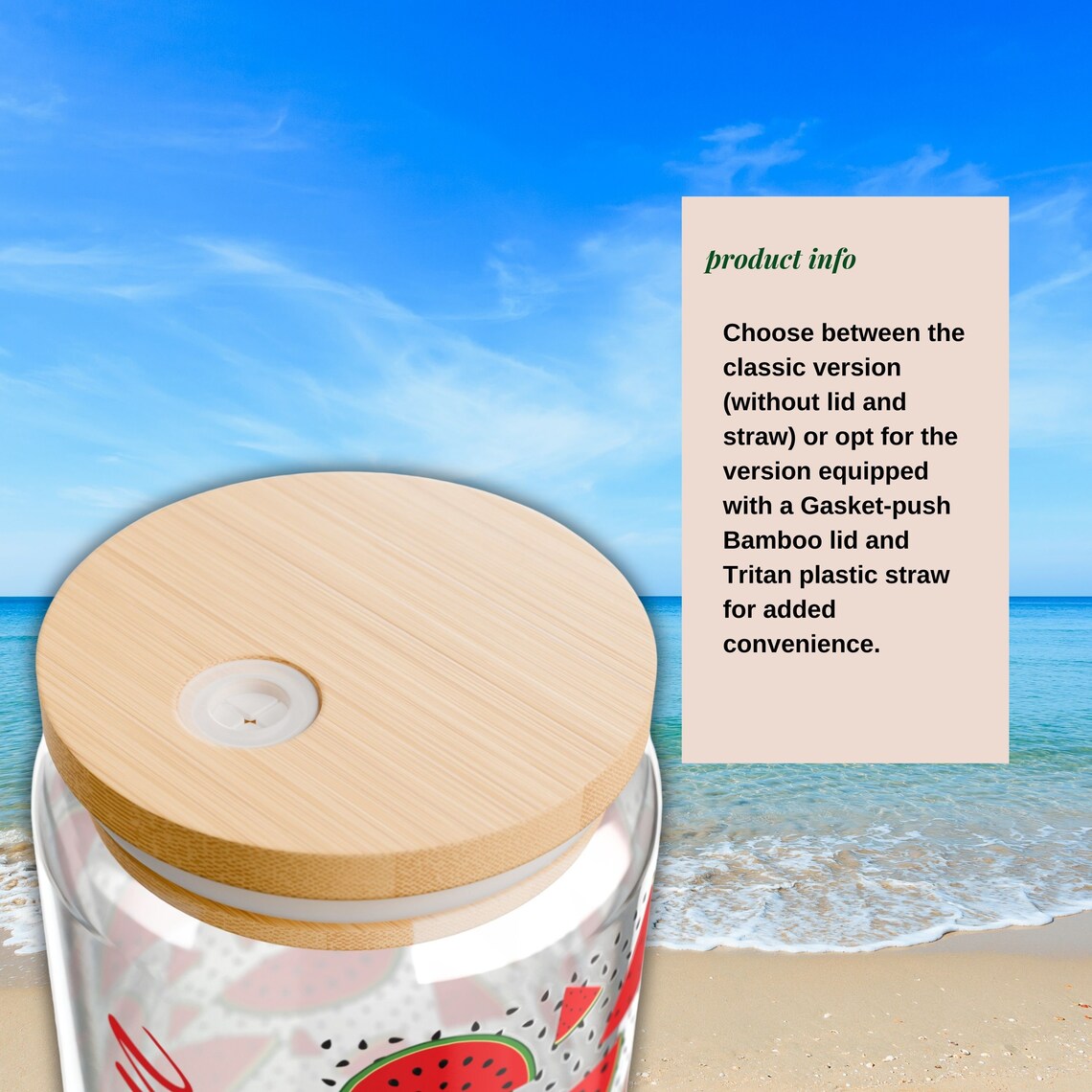 Beer Can Glass Custom Watermelon Design Soda Can Glass Personalized Fun ...