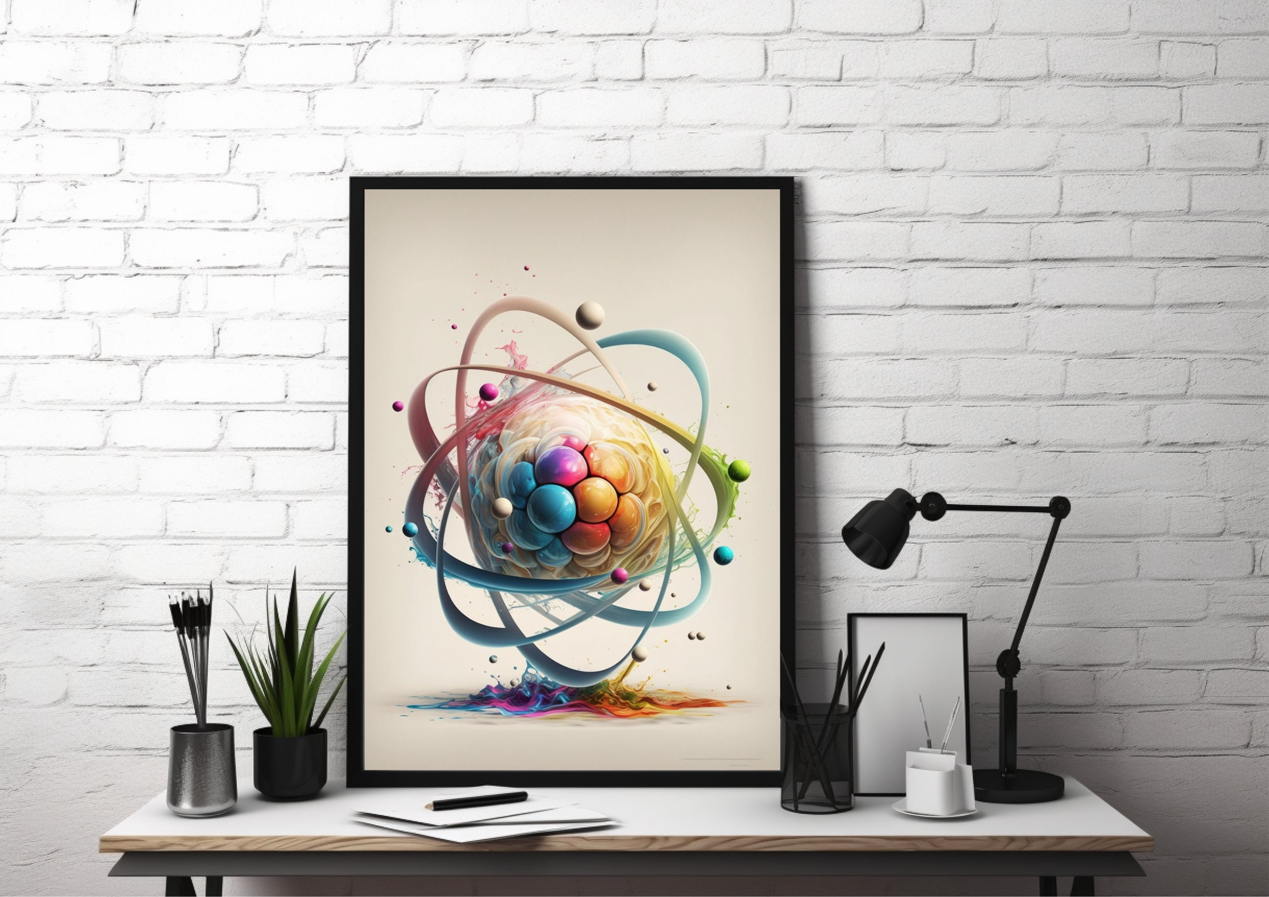 Bohr Atom Model Watercolor Poster: Science Art Print (digital Download ...