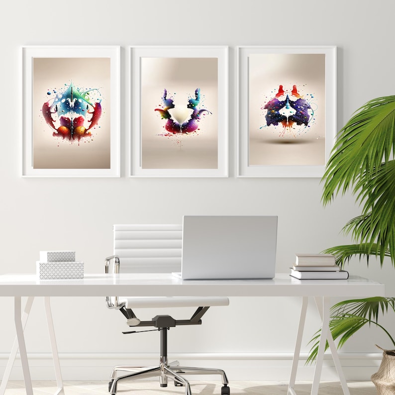 Rorschach Inkblot Poster Set: Colorful Psychology Art (digital Download ...