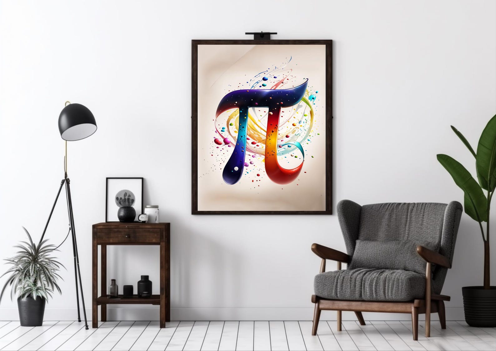 Vibrant Pi Poster: Stunning Mathematical Symbol Art With Gradient ...