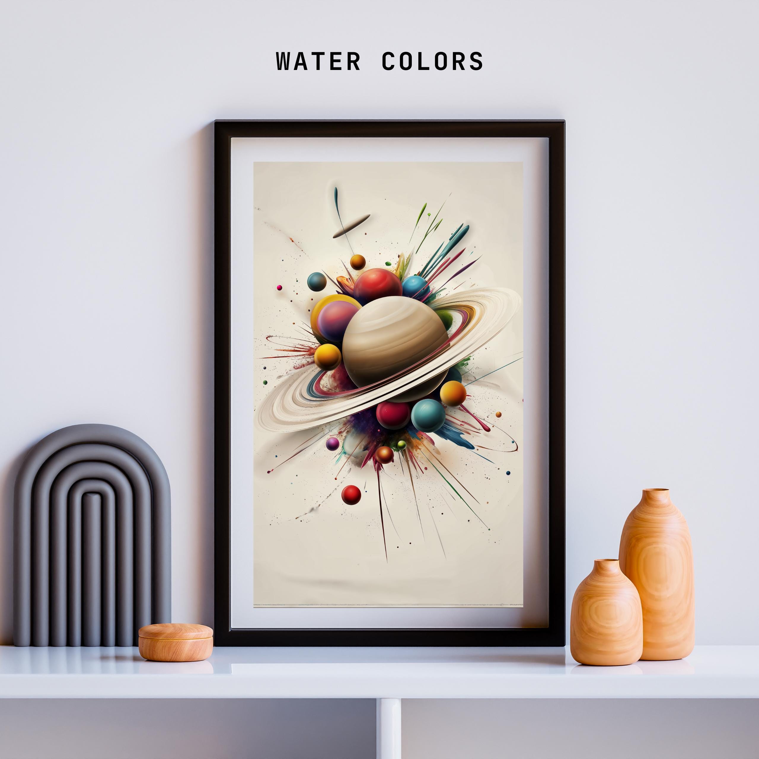 Colorful Solar System Planets Art Print: Sci-fi Astronomy Decor ...