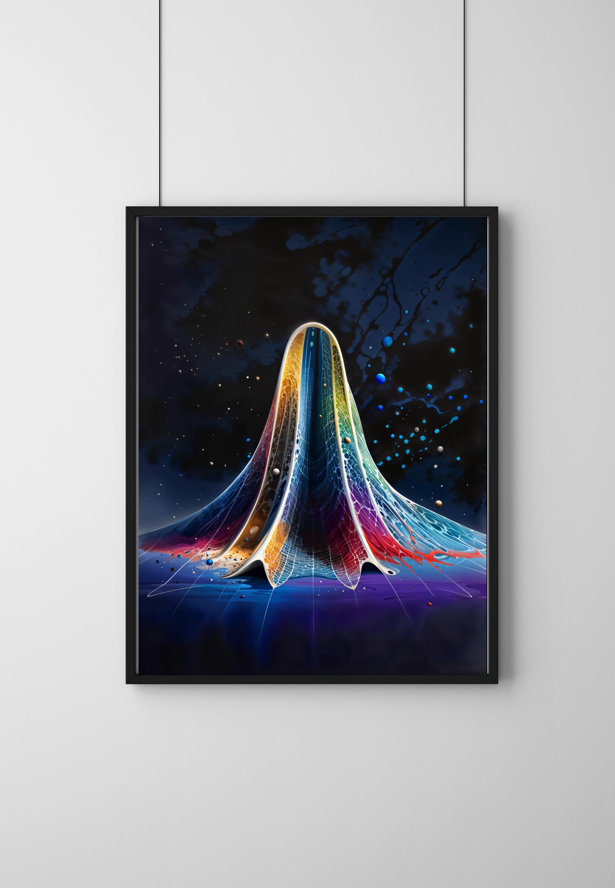 Paranormal Curve Poster: Vibrant 3D Normal Distribution for Halloween ...