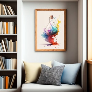 Artistic Chemistry Tube Watercolor Splash Poster - Creative Digital Art ...