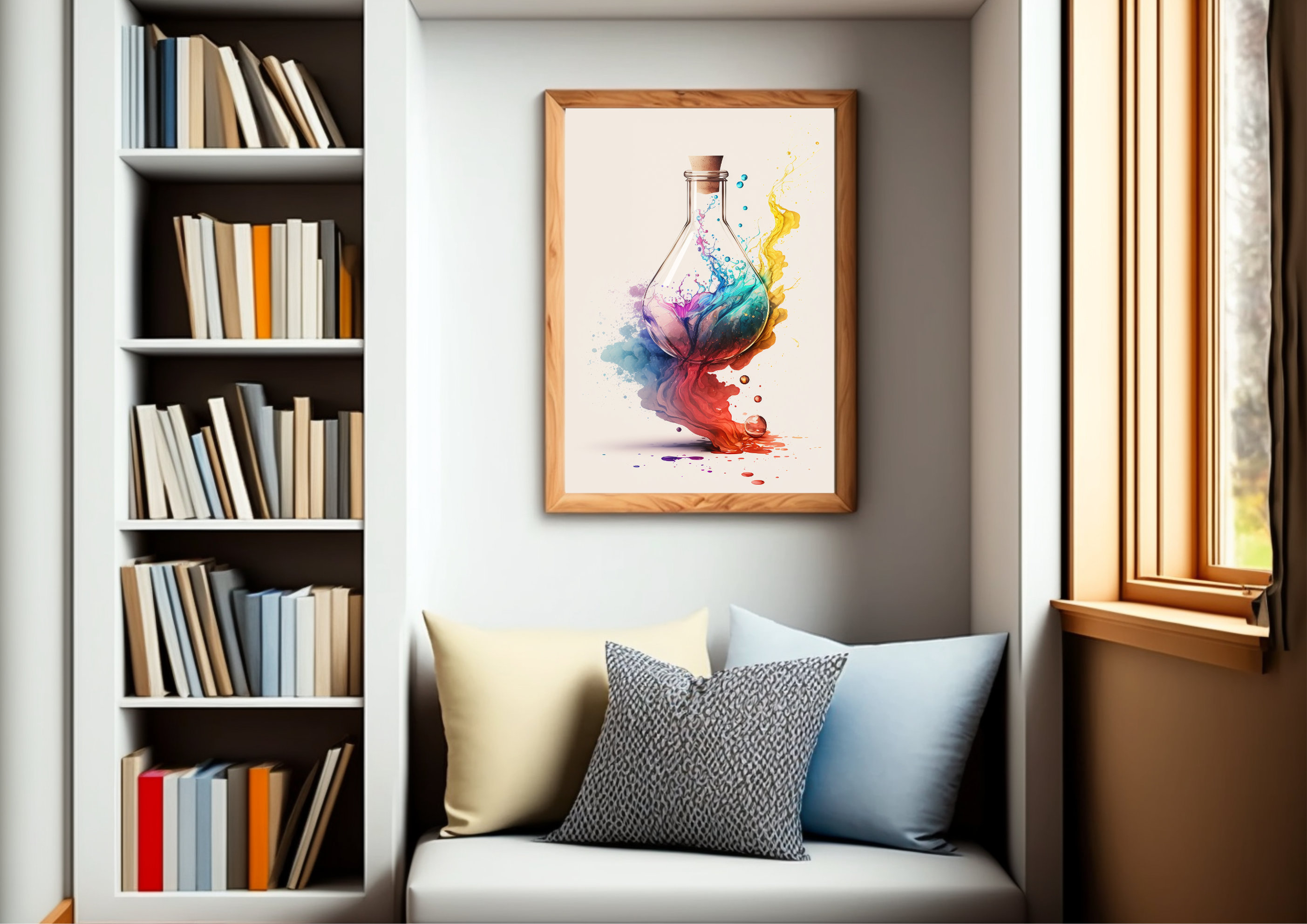 Artistic Chemistry Tube Watercolor Splash Poster - Creative Digital Art ...