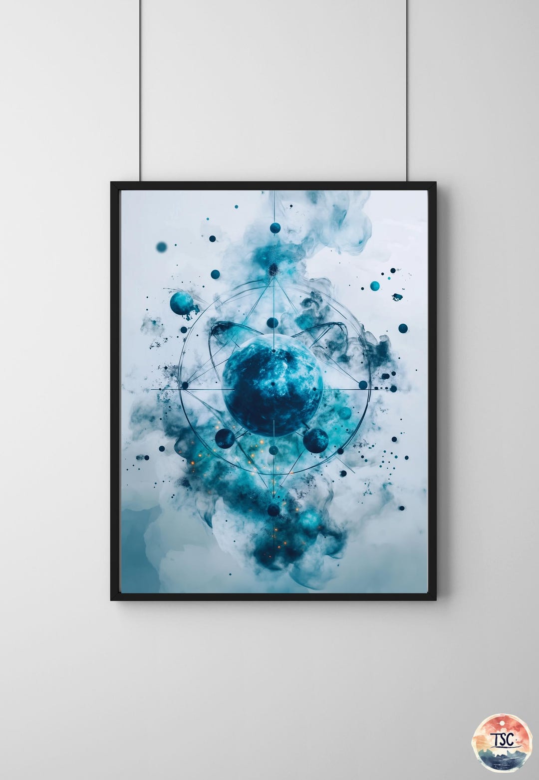 Cosmic Niels Bohr Inspired Atom Print - Abstract Science Wall Decor ...