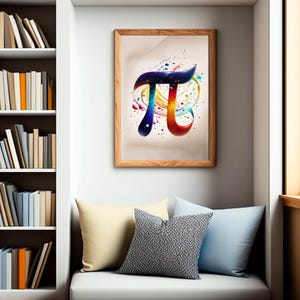 Vibrant Pi Poster: Stunning Mathematical Symbol Art With Gradient ...