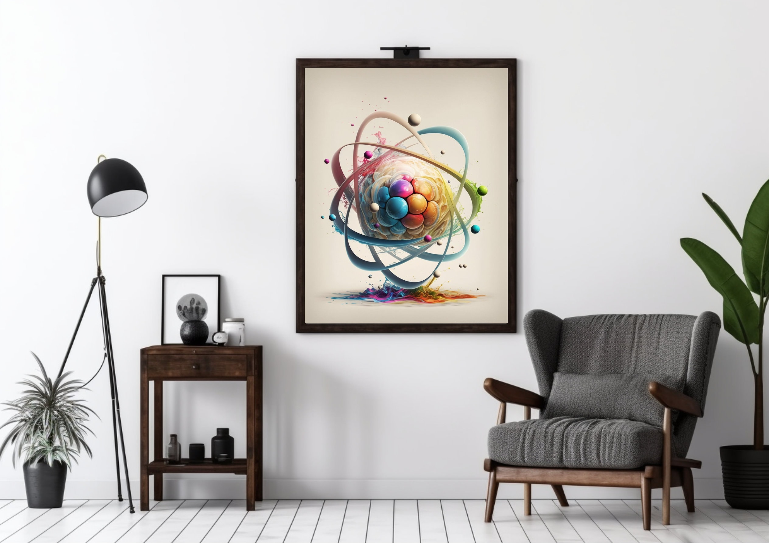 Bohr Atom Model Watercolor Poster: Science Art Print (digital Download ...