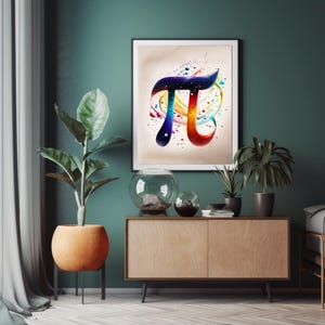Vibrant Pi Poster: Stunning Mathematical Symbol Art With Gradient ...